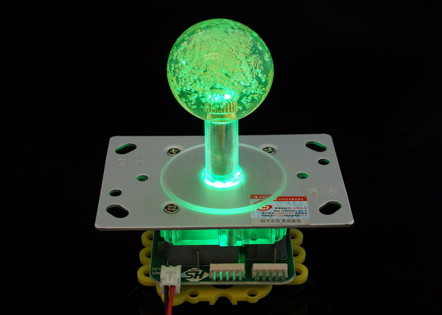 LED Joystick 2-4-8-way with Green LED Ball Top