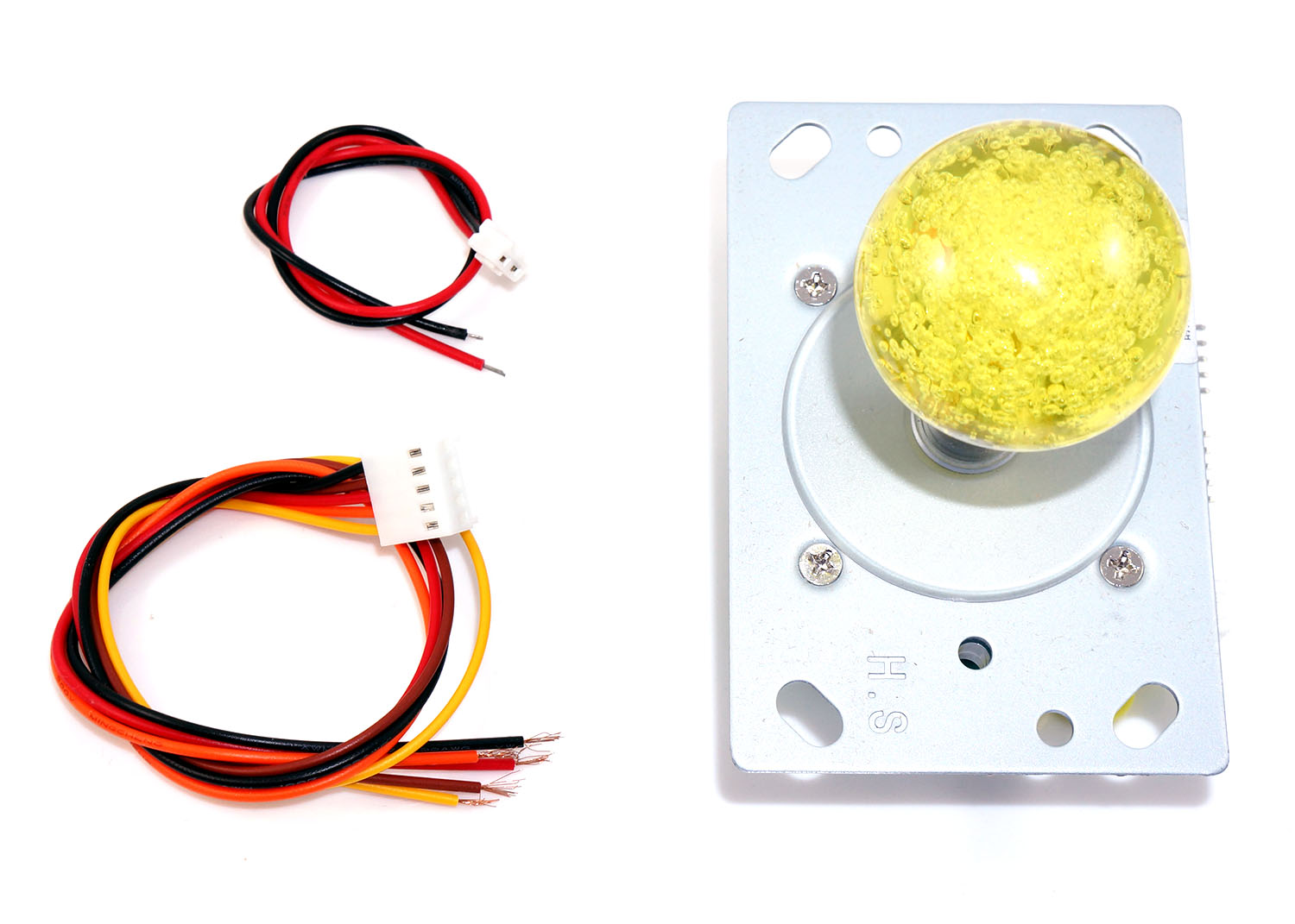 LED Joystick 2-4-8-way with Yellow LED Ball Top