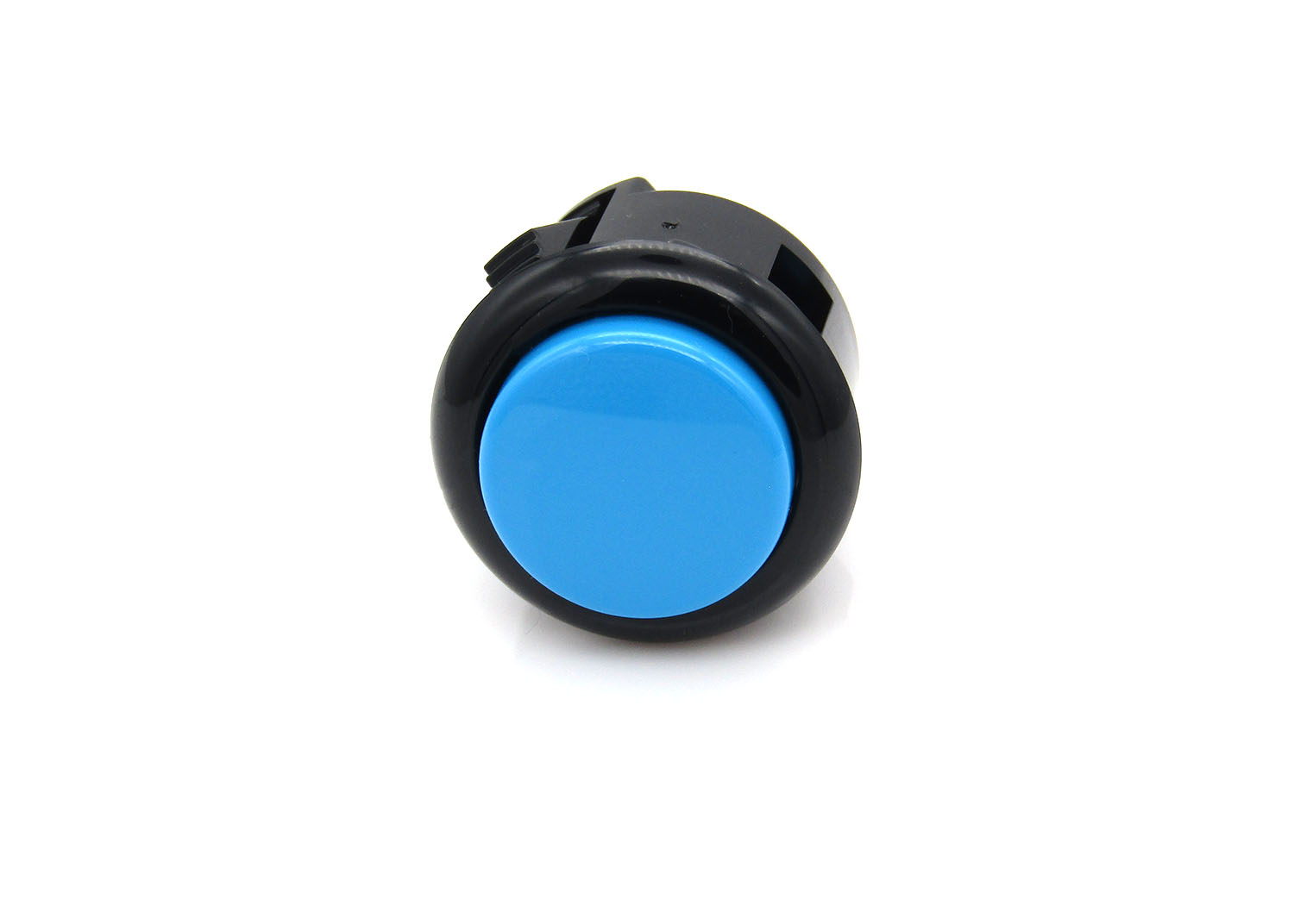Sanwa OBSF 24mm Pushbutton - Light Blue with Black Bezel