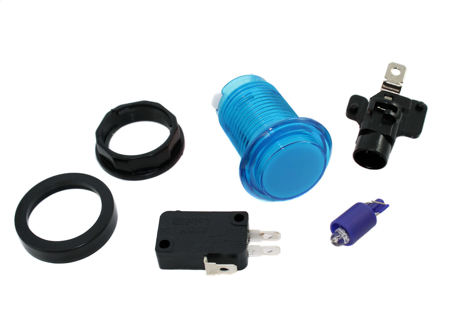 Blue LED Pushbutton - Translucent Bezel