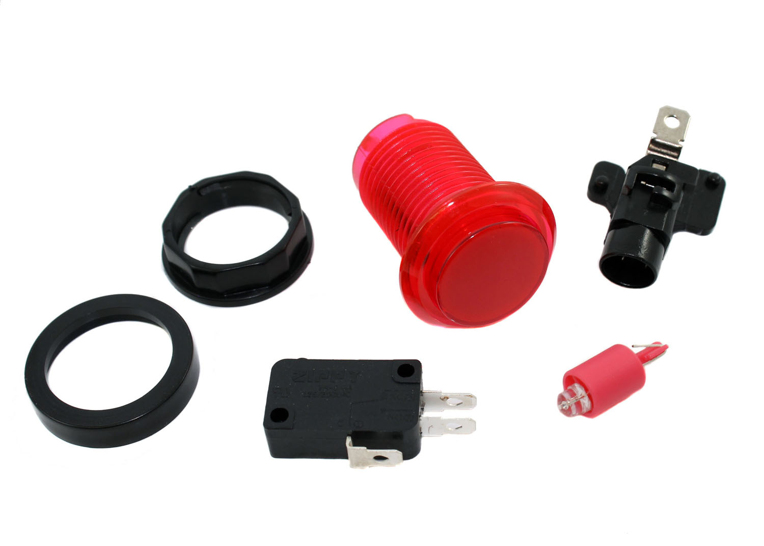 Red LED Pushbutton - Translucent Bezel